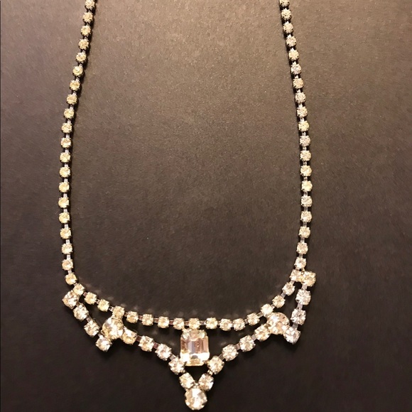 Vintage | Jewelry | Vtg Rhinestone Necklace 94s Choker Flapper | Poshmark